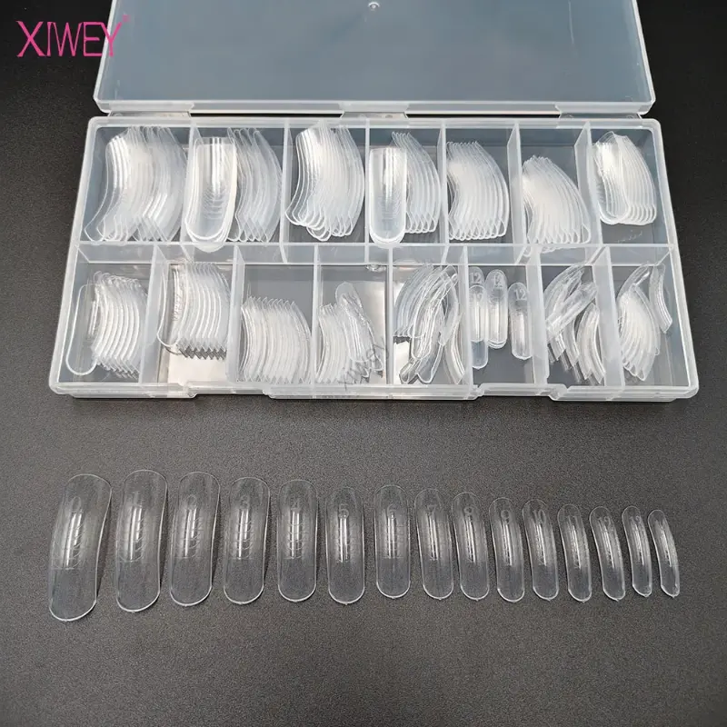 Clear Squoval PP Dual Nail Forms Wholesale | with Guidelines | OEM ...