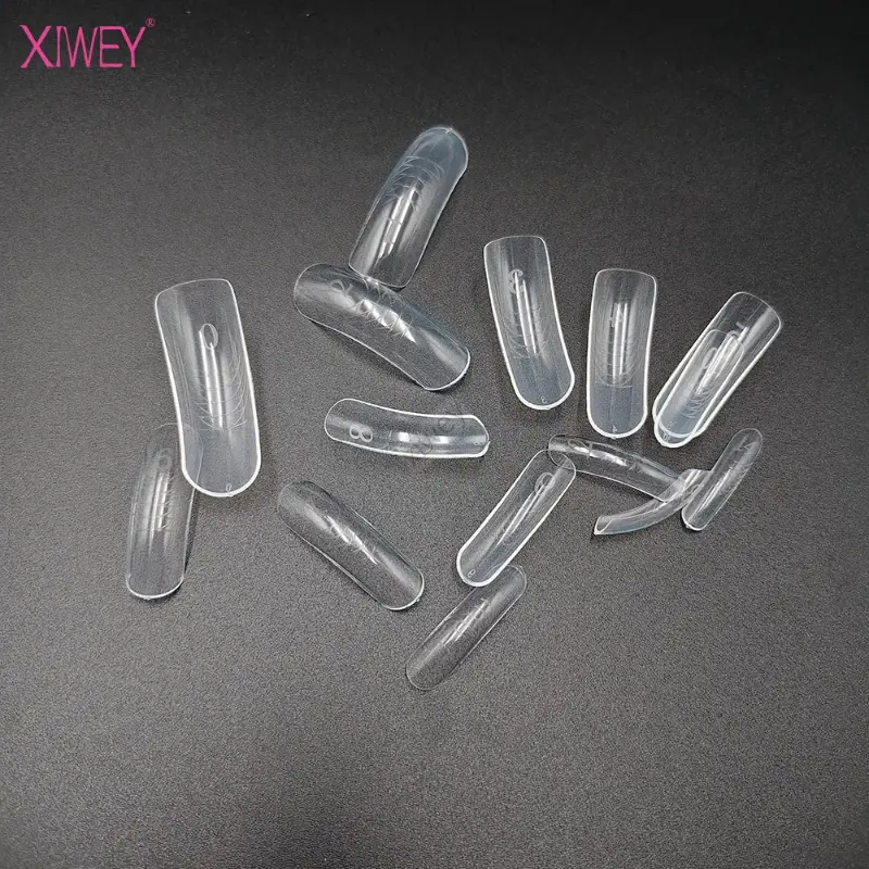 Clear Squoval PP Dual Nail Forms Wholesale | with Guidelines | OEM ...